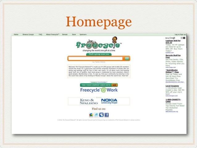 Freecycle.org usability findings and recommendations