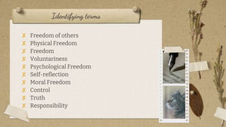 Introduction to the Philosophy of the Human Person: Freedom | PPTX