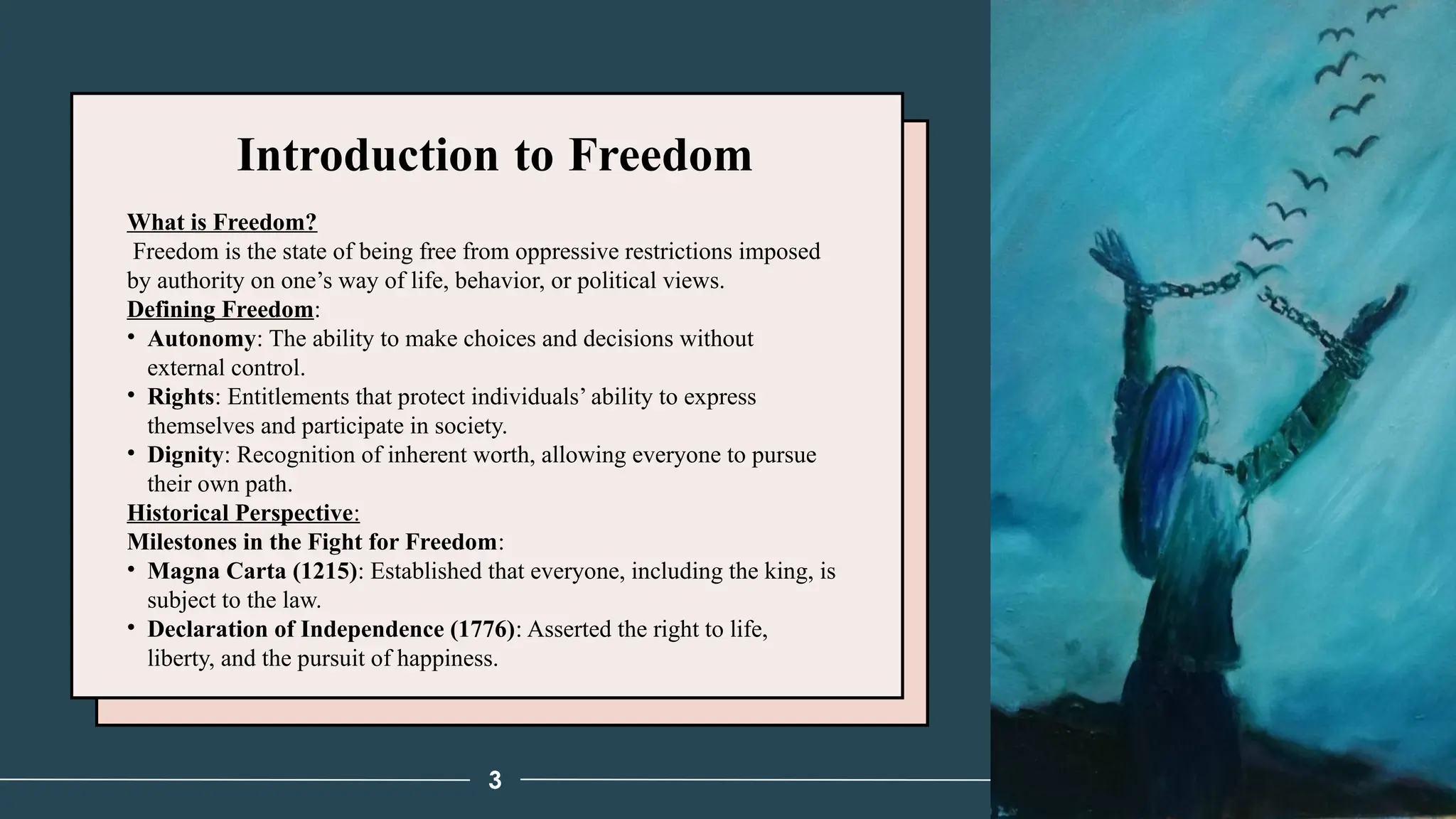 Freedom and types of freedom Presented by Maryam Ameen | PPT