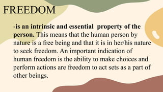 Introduction to the Philosophy of the Human Person. FREEDOM.pptx