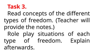 UNDERSTANDING THE CONCEPT OF FREEDOM TO INDIVIDUALS | PPT