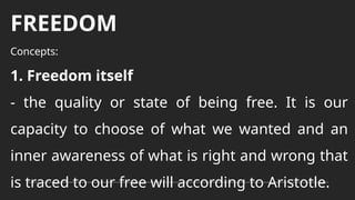 Introduction to Philosophy of Human - Freedom | PPTX