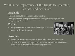 Freedom To Assemble, Petition, And Associate | PPT