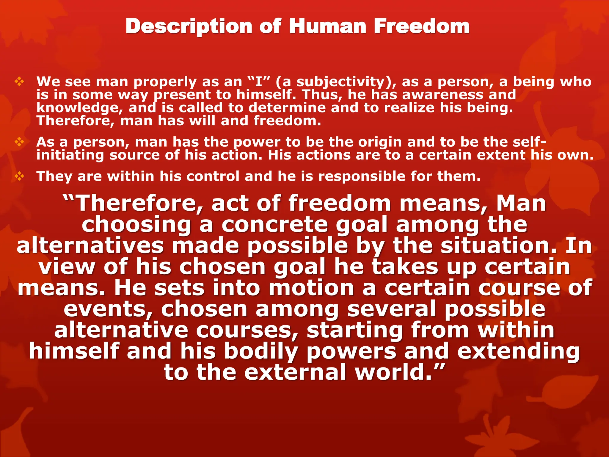 FREEDOM of human person intro to philosophy | PPTX