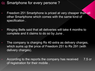 Freedom 251 SCAM | PPTX | Phone Services | Home Utilities