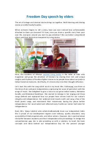 Independence Day speech by elders | PDF