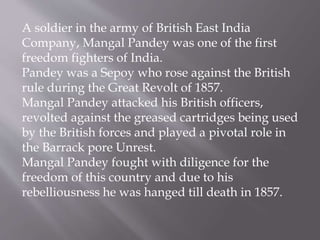 Freedom fighters of india | PPTX