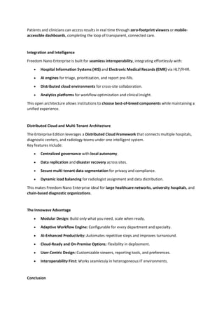 Freedom Nano Enterprise Deconstructed Radiology Workflow Solution from ...