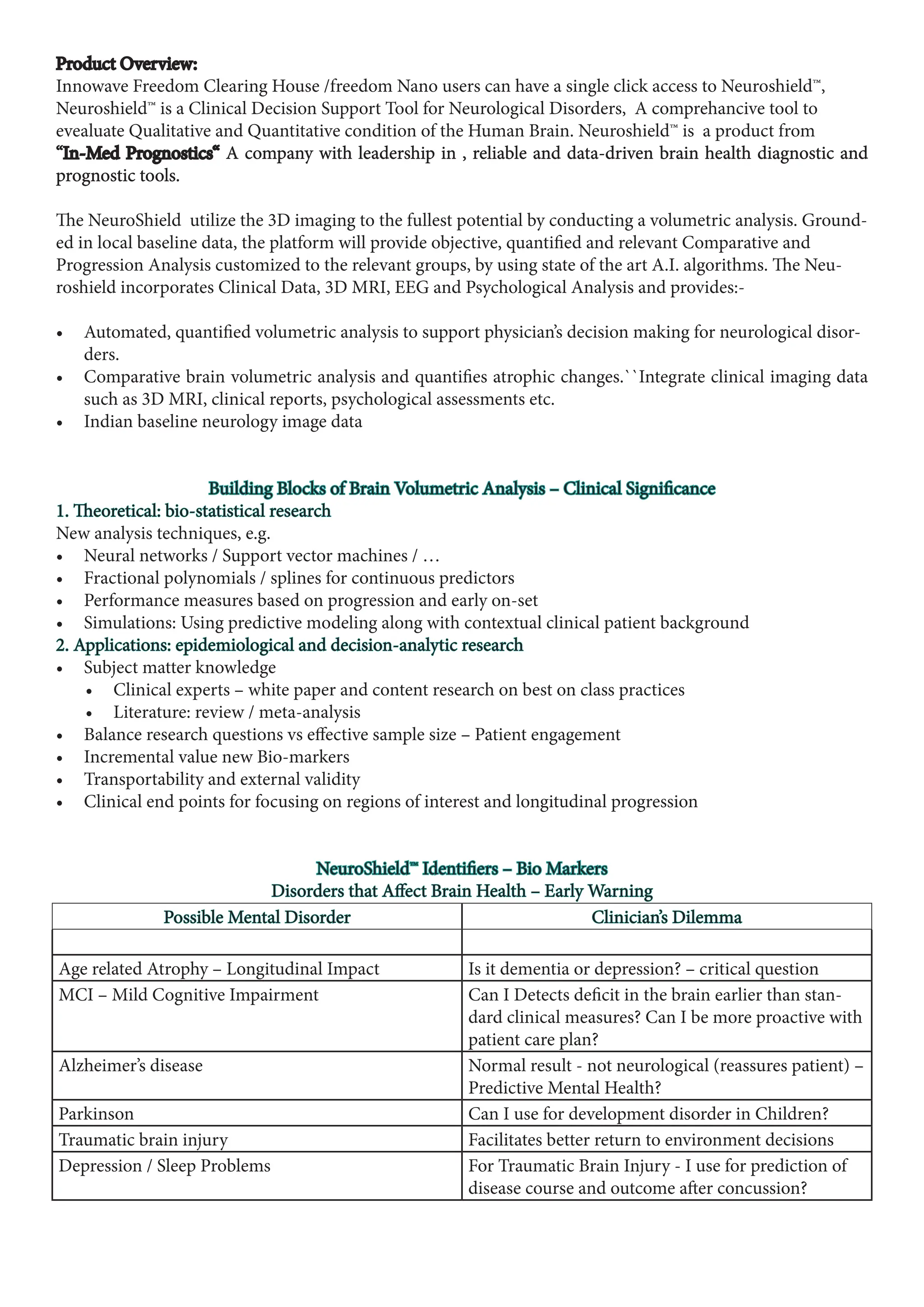 FREEDOM NeuroShield -Brain Health Report | PDF