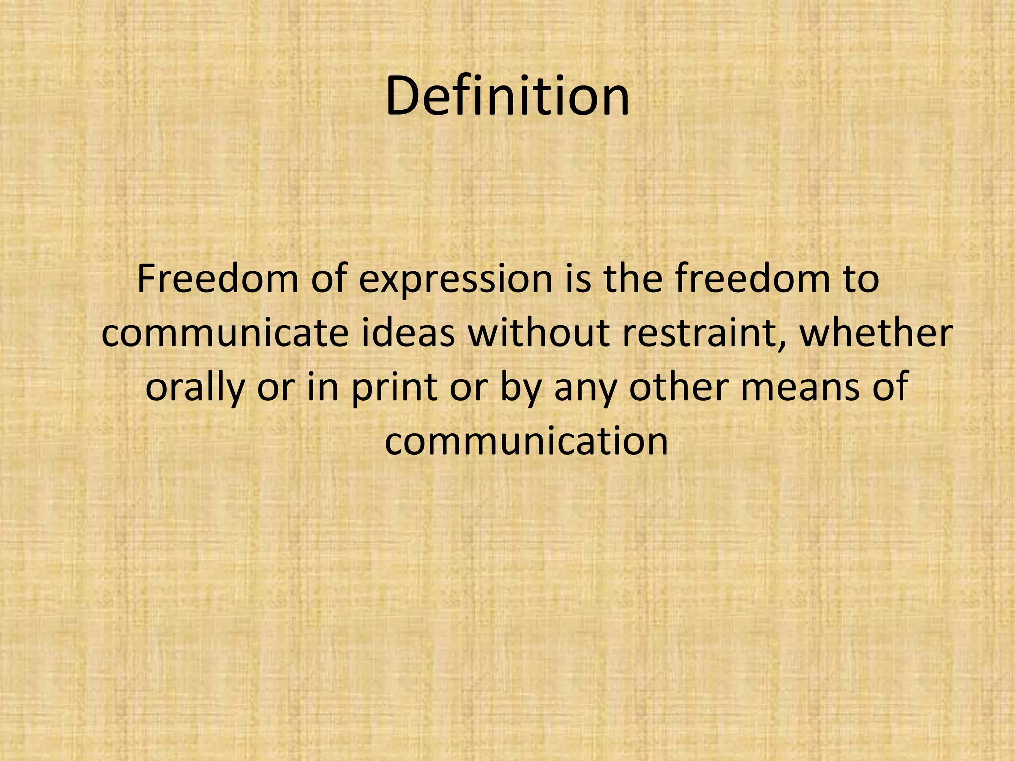 Freedom of expression | PPTX