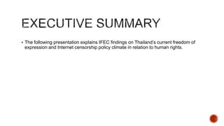 Freedom of expression & censorship in thailand | PPTX