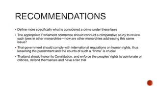 Freedom of expression & censorship in thailand | PPTX