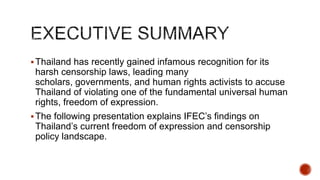 Freedom of expression & censorship in thailand | PPT