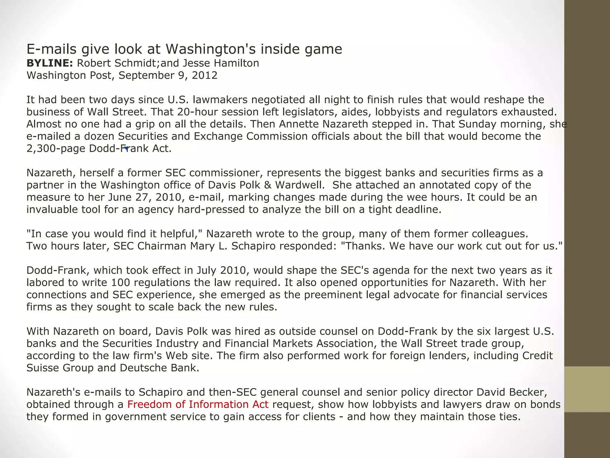 Freedomof informationact(jones)(2012) | PPT