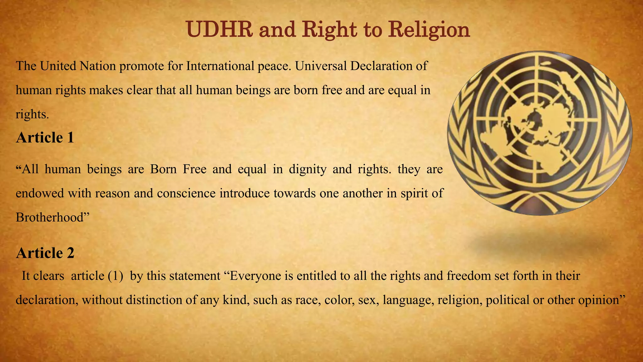 Freedom of religion or right to religion | PPTX