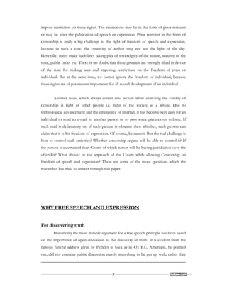Freedom Of Speech And Expression Vis à Vis Censorship | PDF