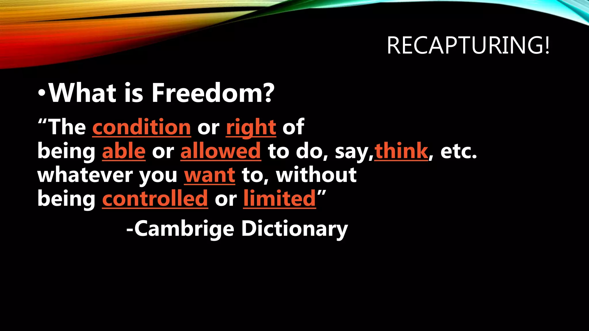 Freedom of the human person | PPTX