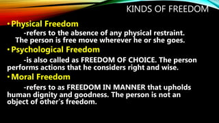 Freedom of the human person | PPTX