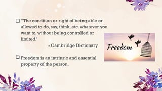 Introduction To Human Philosophy: Freedom of the Human Person.pptx