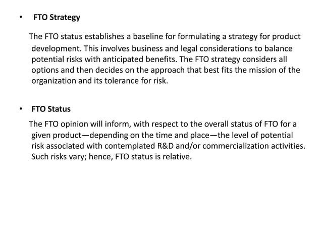 Freedom To Operate | PPTX | Business | Business and Finance