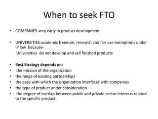 Freedom To Operate | PPTX