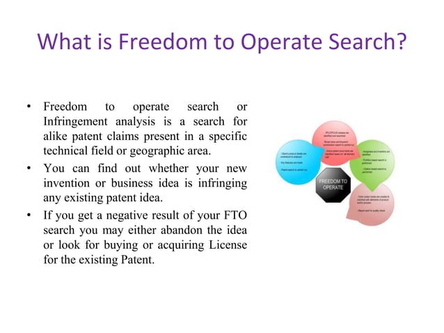 Freedom To Operate Search- Opinion and Analysis | PPTX