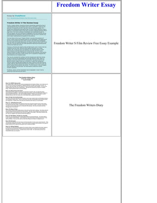 Freedom Writer Essay | PDF