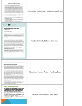 Freedom Writer Essay | PDF