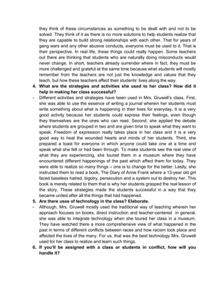 Freedom Writers Reflection | PDF