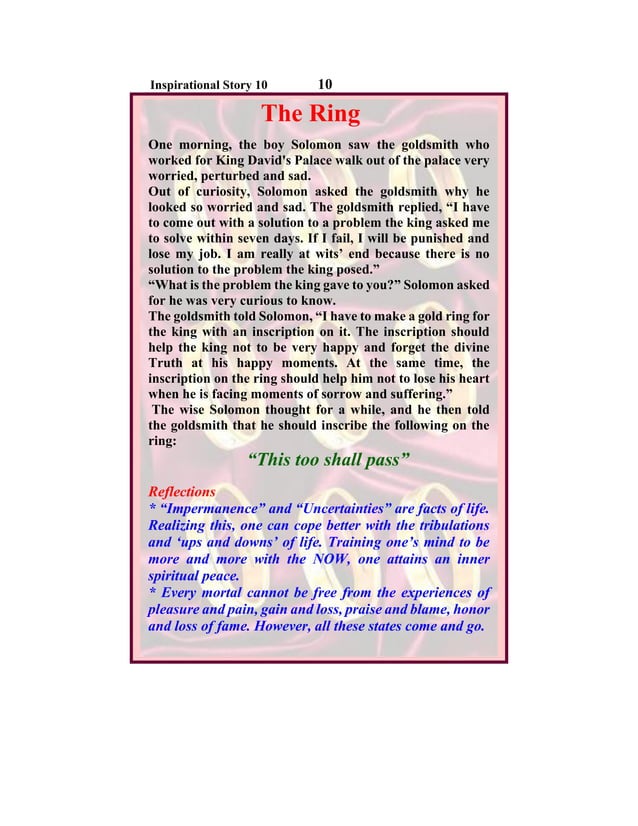 Free eBook ~Short Inspirational Stories - The Benefits.pdf | Mental Health | Diseases and Conditions