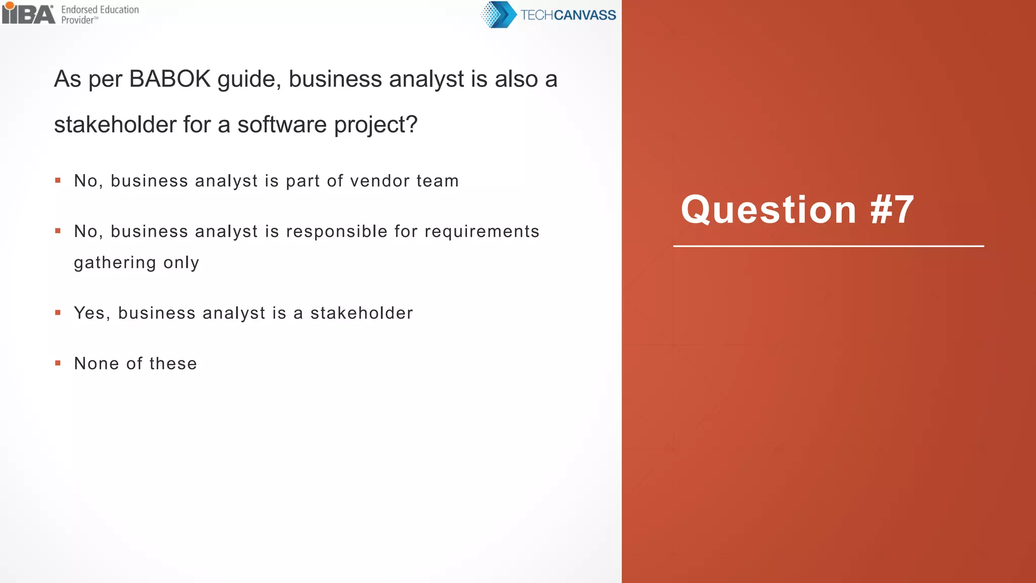 ECBA Exam Questions PDF | ECBA Sample Questions PDF | Techcanvass | PDF