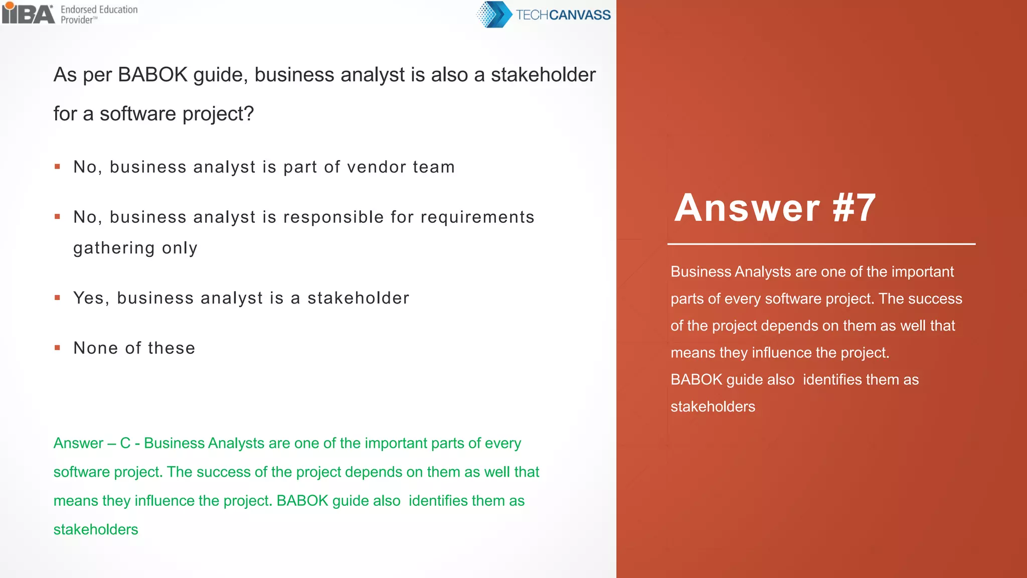 ECBA Exam Questions PDF | ECBA Sample Questions PDF | Techcanvass | PDF