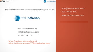 ECBA Exam Questions PDF | ECBA Sample Questions PDF | Techcanvass | PDF