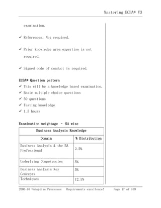 Free ECBA study guide - Mastering ecba | PDF
