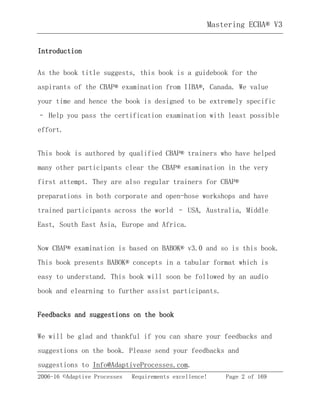 Free ECBA study guide - Mastering ecba | PDF