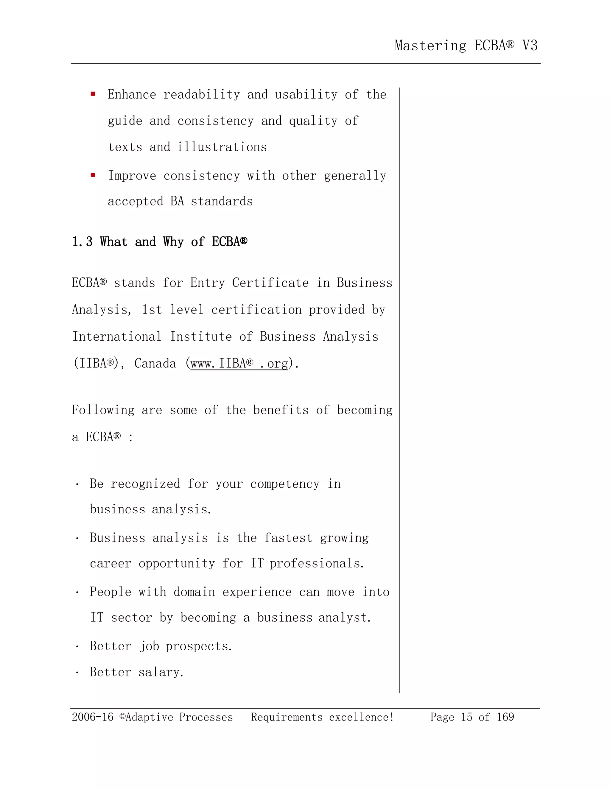 Free ECBA V3 study material | PDF