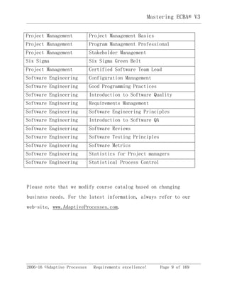 Free ECBA V3 study material | PDF