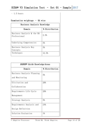 Free ECBA V3 questions | PDF