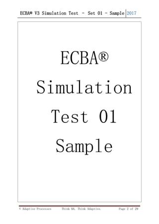 Free ECBA V3 questions | PDF