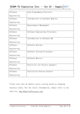 Free ECBA V3 questions | PDF