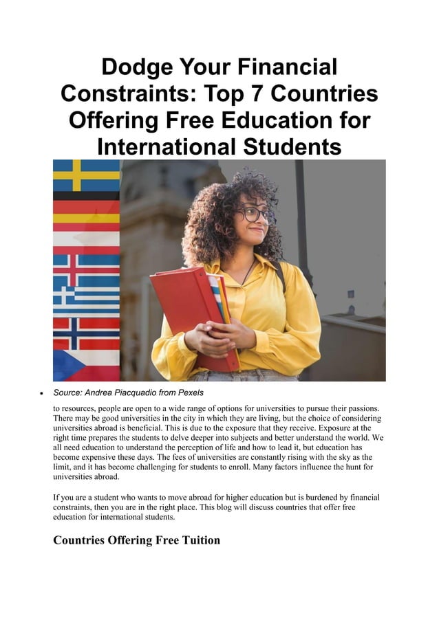 Top Countries Offering Free Education To International Students – GNUQEC