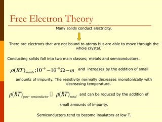free electron theoryfree electron theory | PPT