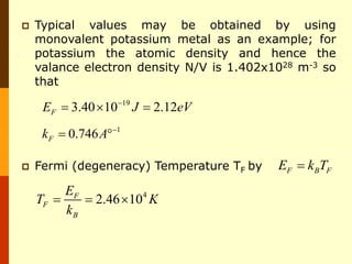 free electron theoryfree electron theory | PPT