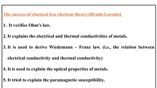 Free electron theory of metals (Classical and quantum).pptx