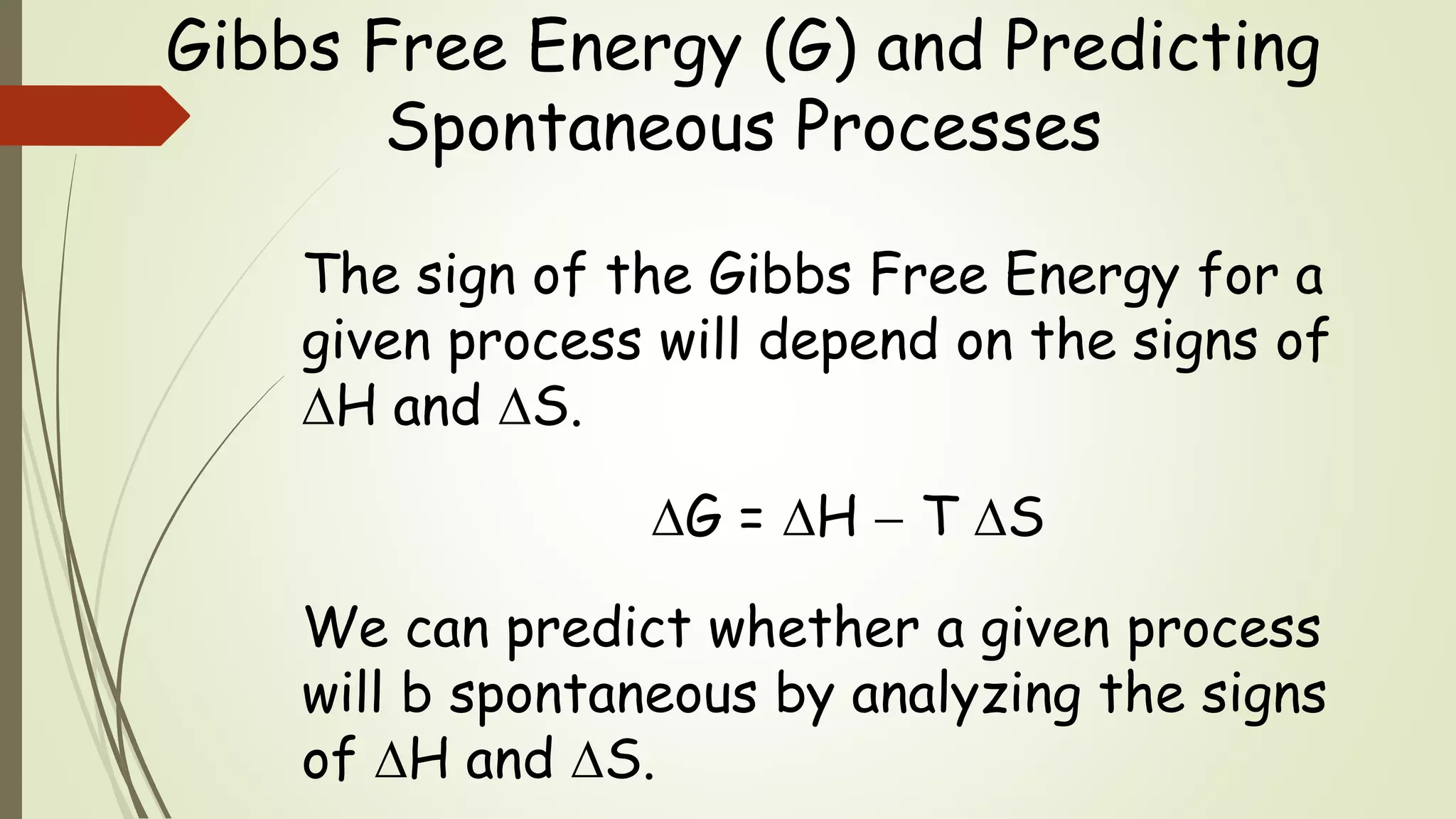 Chem 2 - Gibbs Free Energy and Spontaneous Reactions VI | PPTX