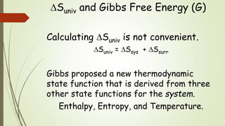 Chem 2 - Gibbs Free Energy and Spontaneous Reactions VI | PPTX