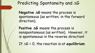 Chem 2 - Gibbs Free Energy and Spontaneous Reactions VI | PPTX