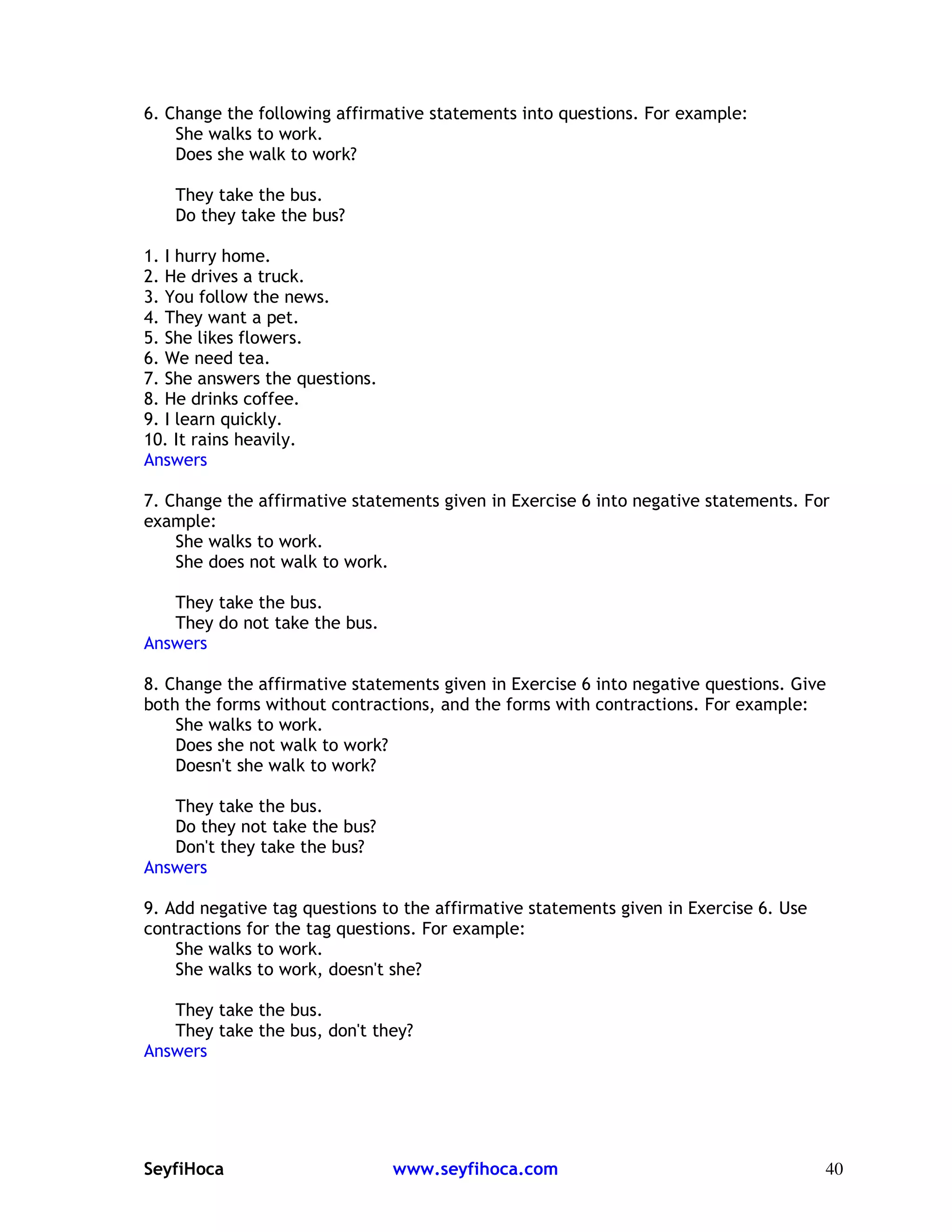 Free English Grammar | PDF