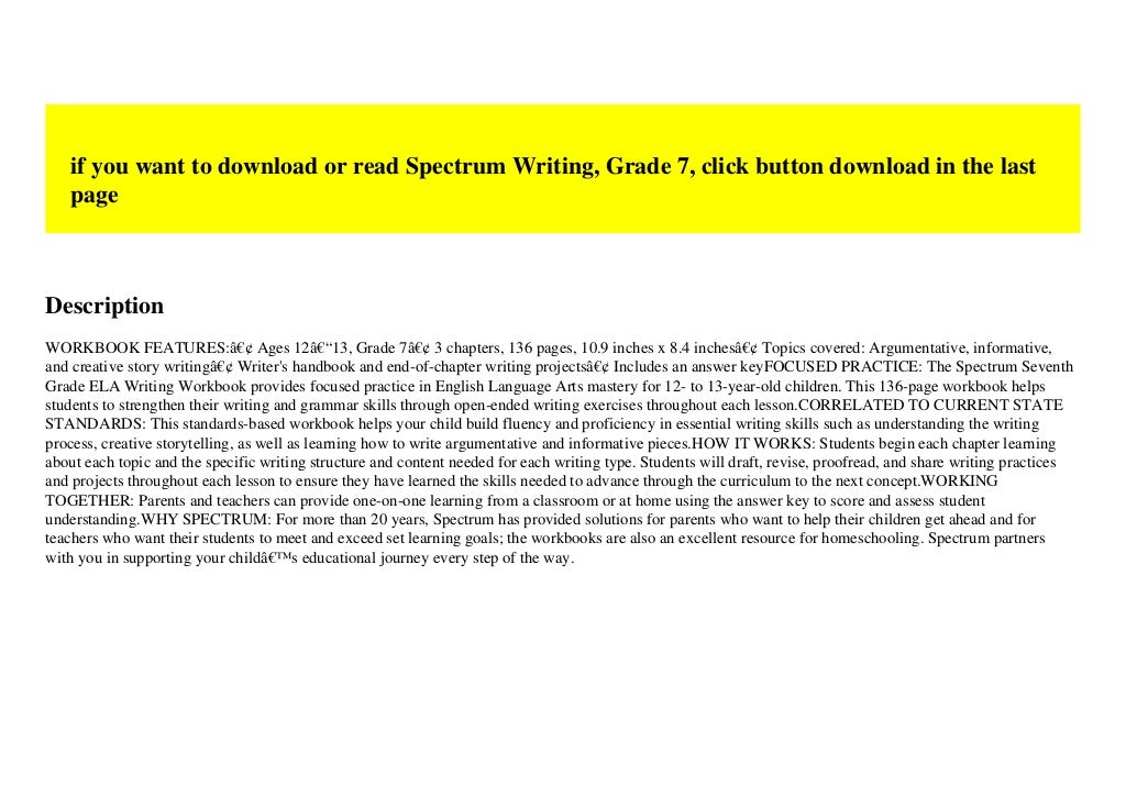 Free epub Spectrum Writing Grade 7 Read Free epub Spectrum Writing Grade 7 Read