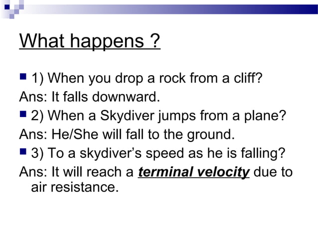 Free fall PHYSICS IGCSE FORM 3 MRSM | PPT